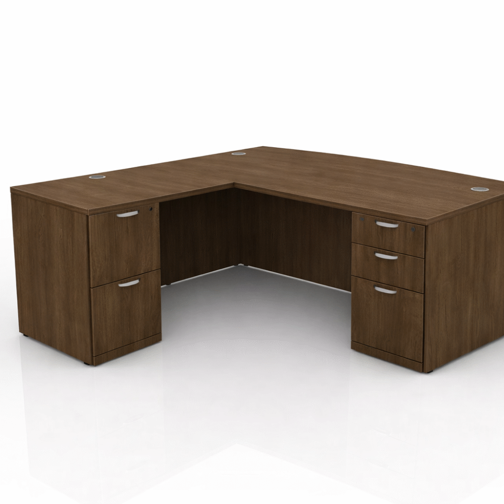 Classic L Shape Bowfront Desk - Workplace Partners | Office Furniture ...