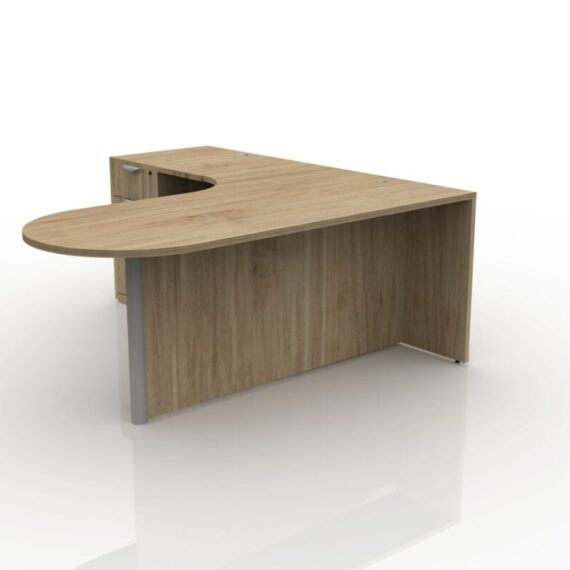 Classic L Shape Bullet Desk with Soft Corner (Multiple Sizes and ...