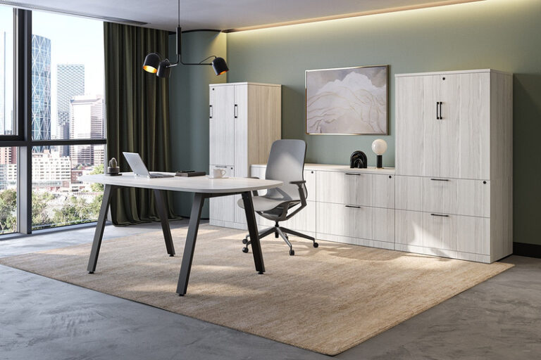 Arena Desk with Storage Credenza - Workplace Partners | Office ...