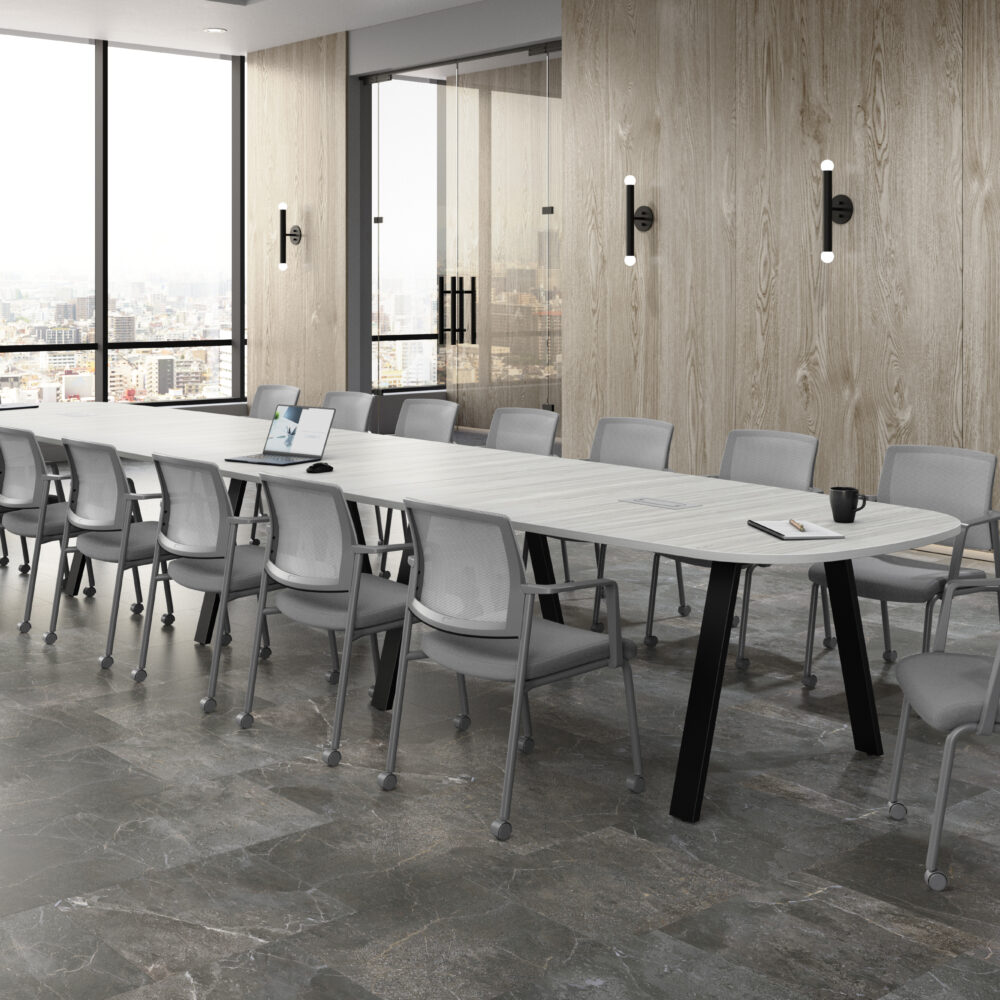 Arena Conference Table with Metal V Legs (Multiple Sizes Available ...