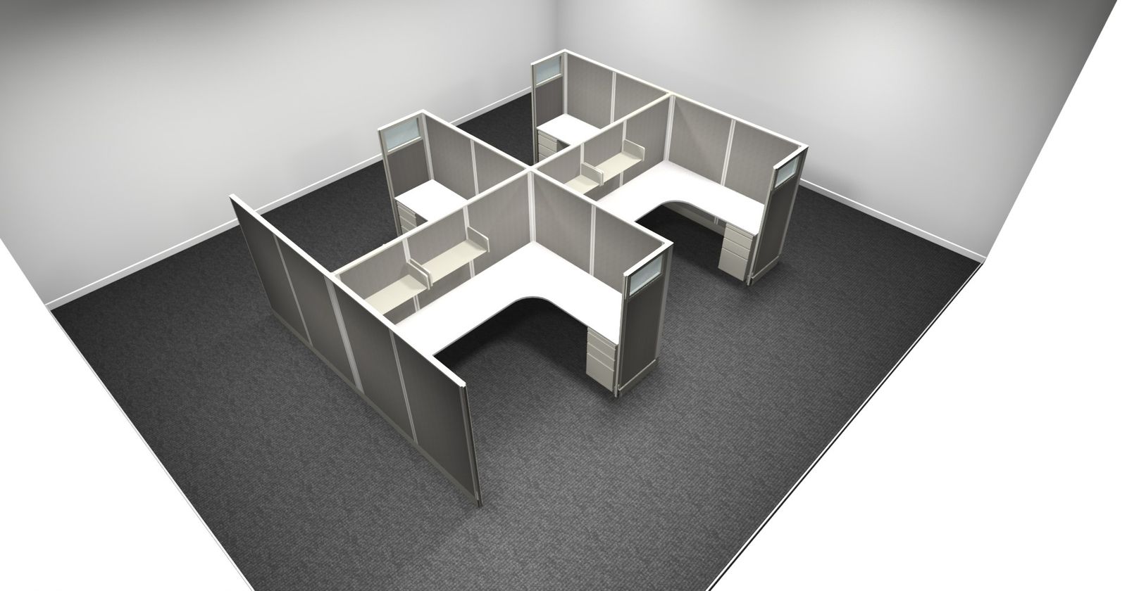 Webb Panel System 4 Pack 6'x8' cubicles with 67" High Walls - Workplace ...