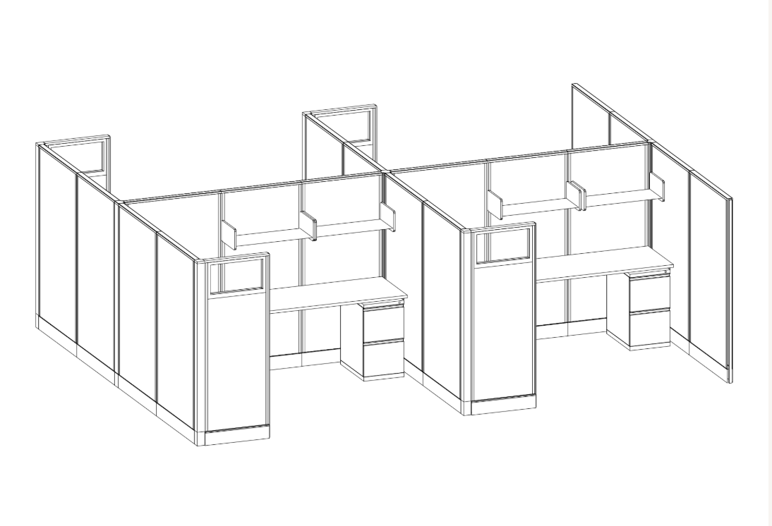 Webb Panel System 4 Pack 6'x8' cubicles with 67" High Walls - Workplace ...
