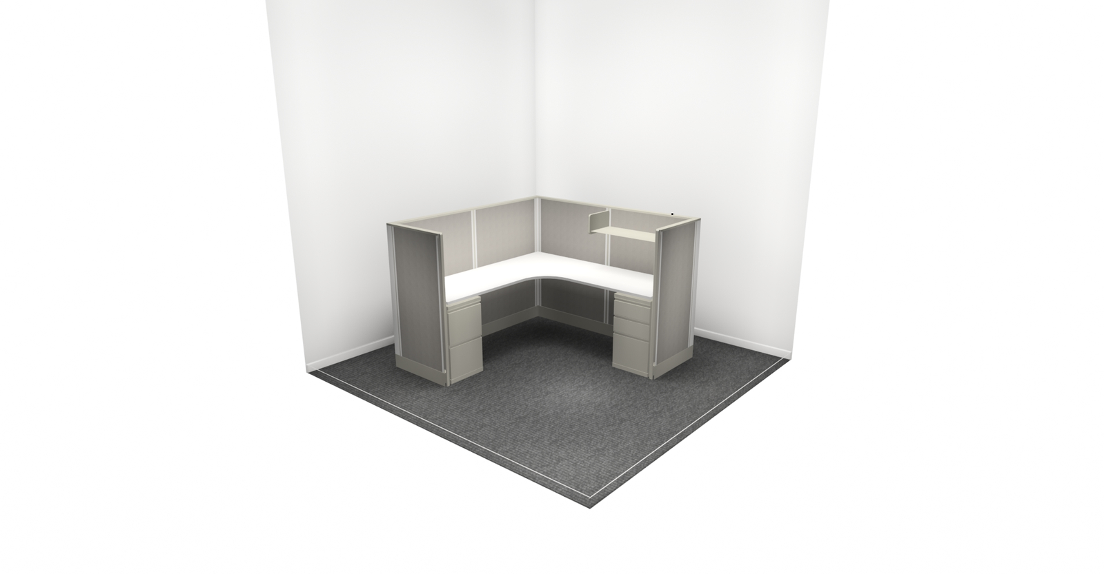 Webb Panel System single 6'x6' cubicle with 53" High Walls and Shelf ...