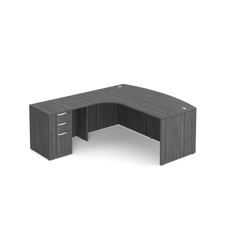 Classic L Shape Bowfront Desk with Soft Corner - Workplace Partners ...